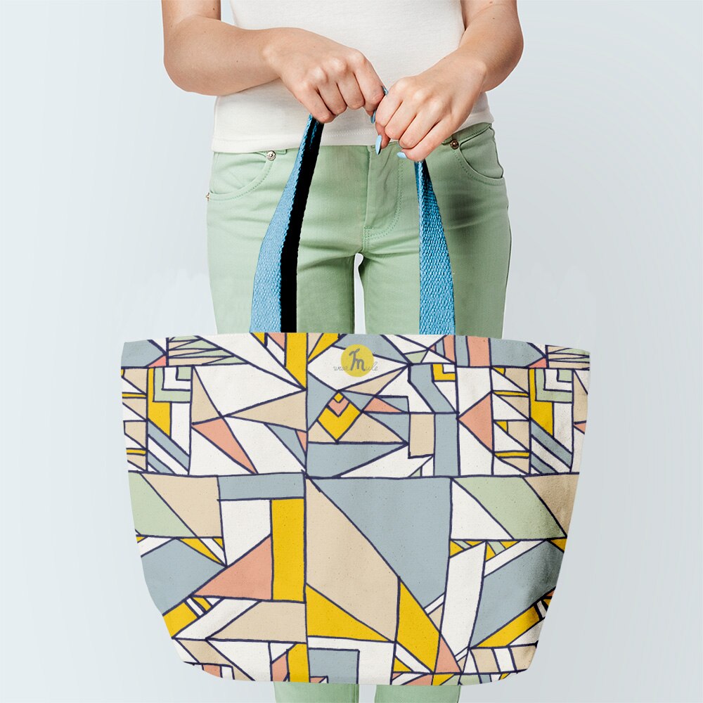 Geanta Handmade, Tote Bag Fatty Captusit Original Mulewear, Geometric ...