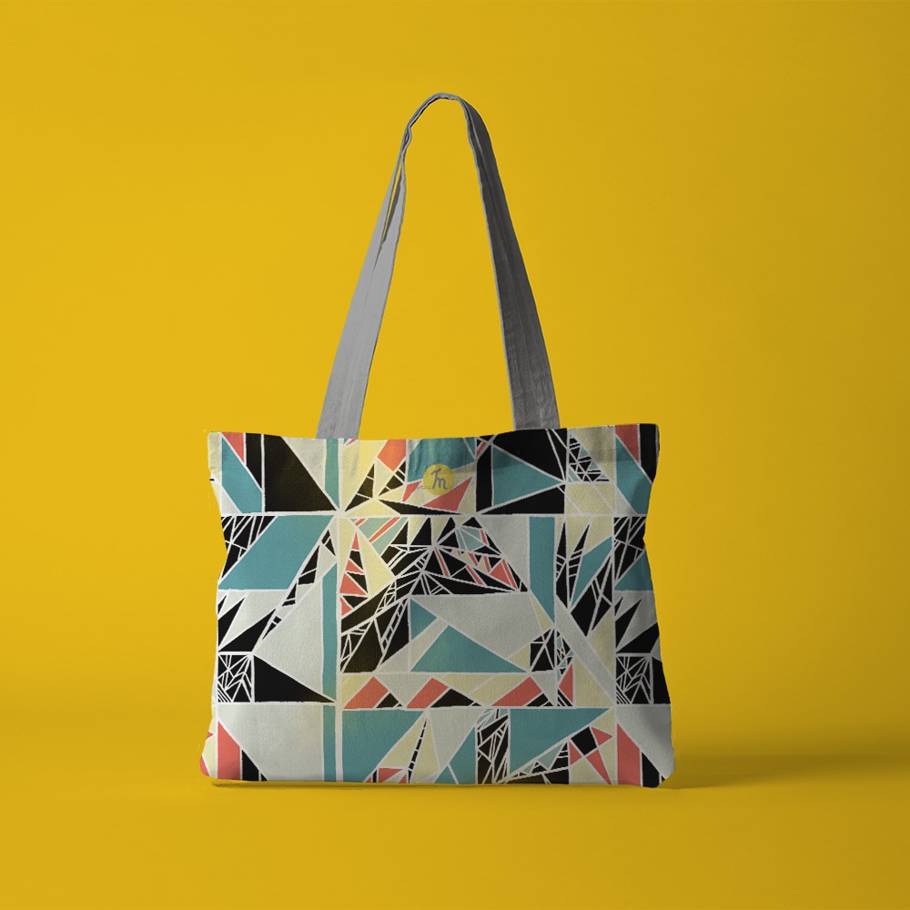 Geanta Handmade, Tote Bag Fatty Captusit Original Mulewear, Geometric ...