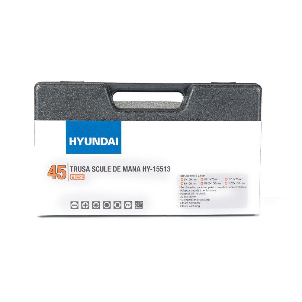 Trusa de scule mecanic, 45 de piese, Hyundai HY-15513 - eMAG.ro