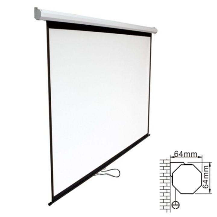 Ecran de proiectie manual A+ Screen WS1-250, 250cm x 250cm - eMAG.ro