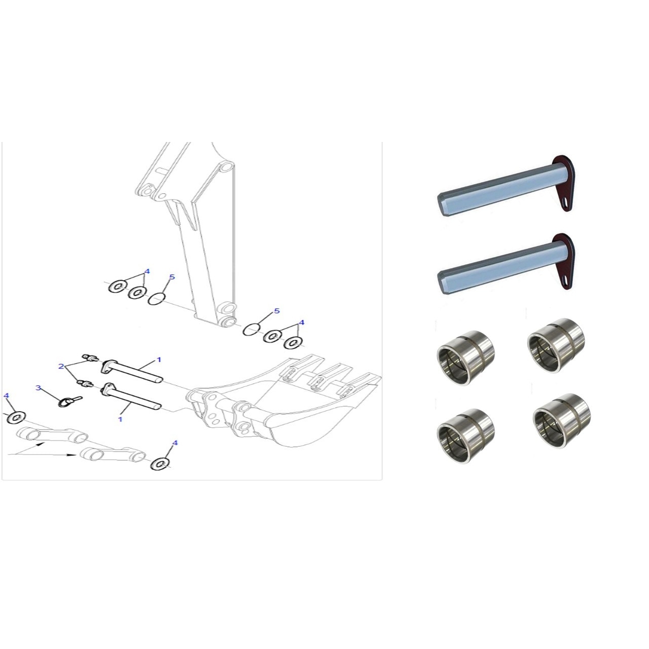 Kit complet de bolturi si bucse Miniexcavator Komatsu PC15R-8 - eMAG.ro