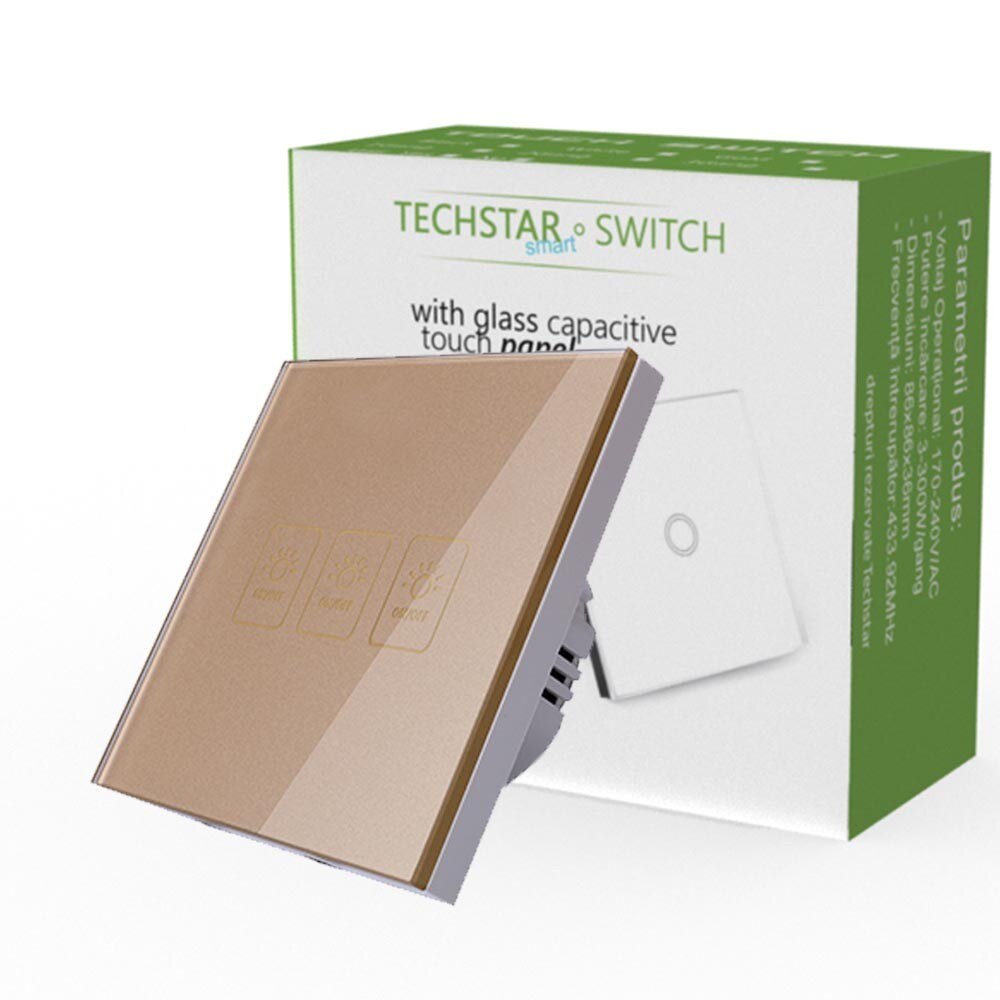 Intrerupator Touch Techstar® TG02, Sticla Securizata, Design Modern ...