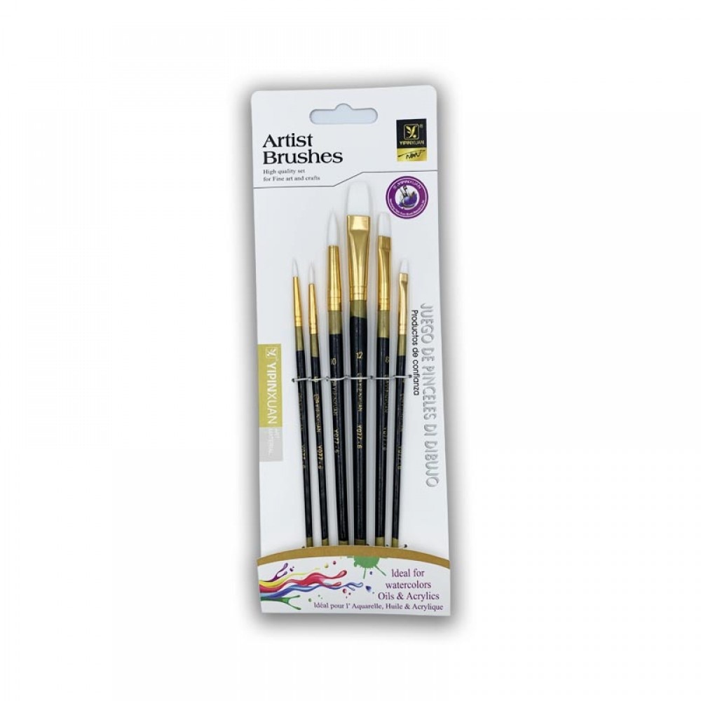 Pensule set 6, varf lat si ascutit, Y077 - eMAG.ro