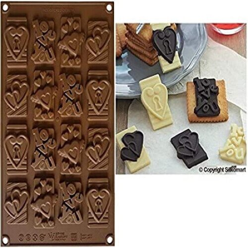 Силиконова форма за шоколадово сърце "Choco Tags In Love", Silikomart ...