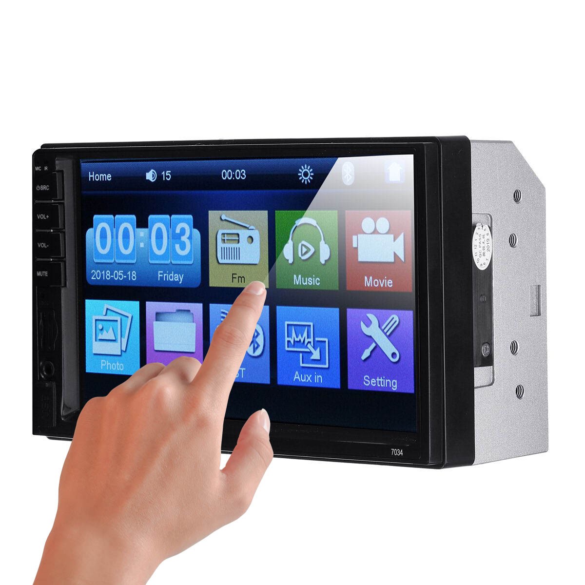 MP5 Player Techstar® 7034, 2DIN, Camera Marsarier, Ecran HD Touch 7 ...