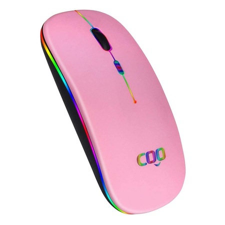 Mouse Bluetooth 5.0 si 2.4G wireless, reincarcabil, gaming Roz cu led ...