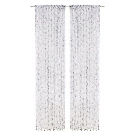 Set 2 Perdele, 140×245 cm, Alb cu Model Floral, Momax - eMAG.ro