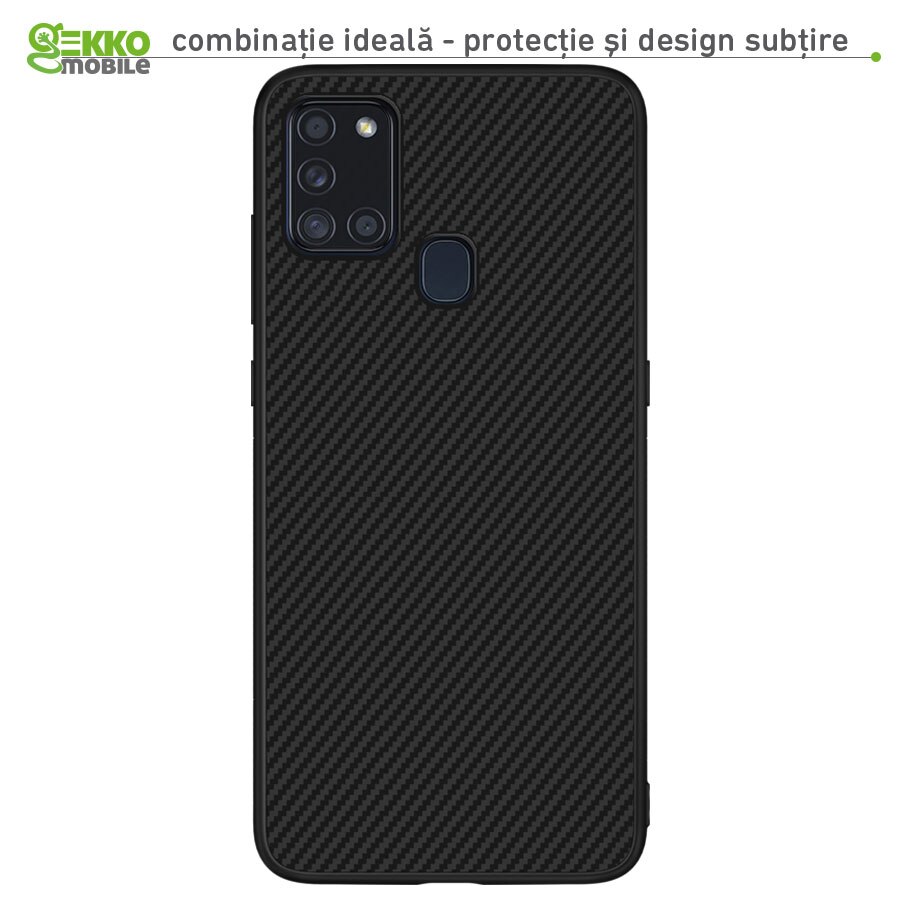 Калъф Carbon Skin за Samsung A21s - Силиконов, ултратънък, синтетични ...