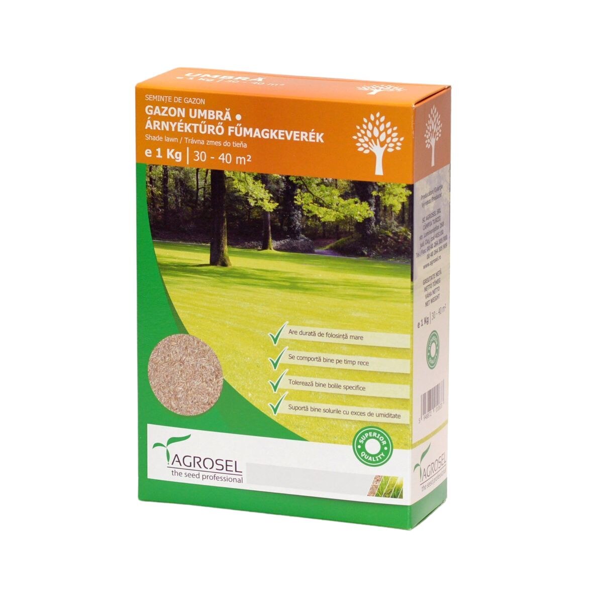 Seminte de Gazon Umbra, Agrosel, 1 kg - eMAG.ro