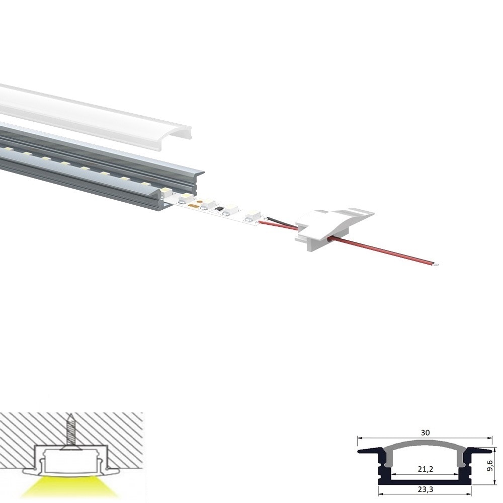 Profil de tavan din aluminiu anodizat pentru benzi LED, LMX-2051, LED ...