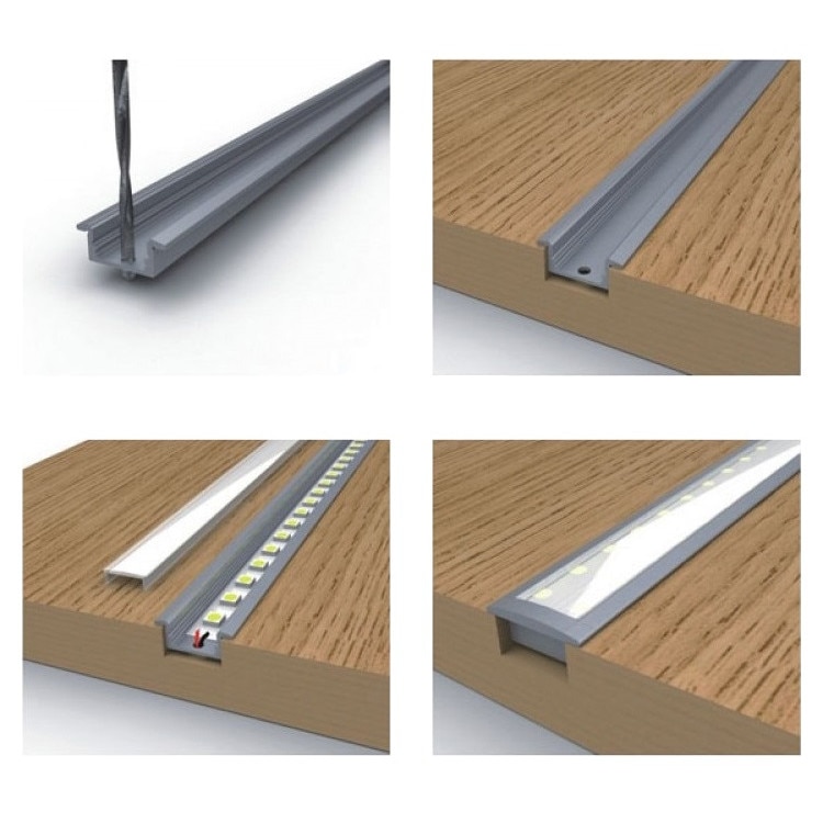 Profil de tavan din aluminiu anodizat pentru benzi LED, LMX-2051, LED ...