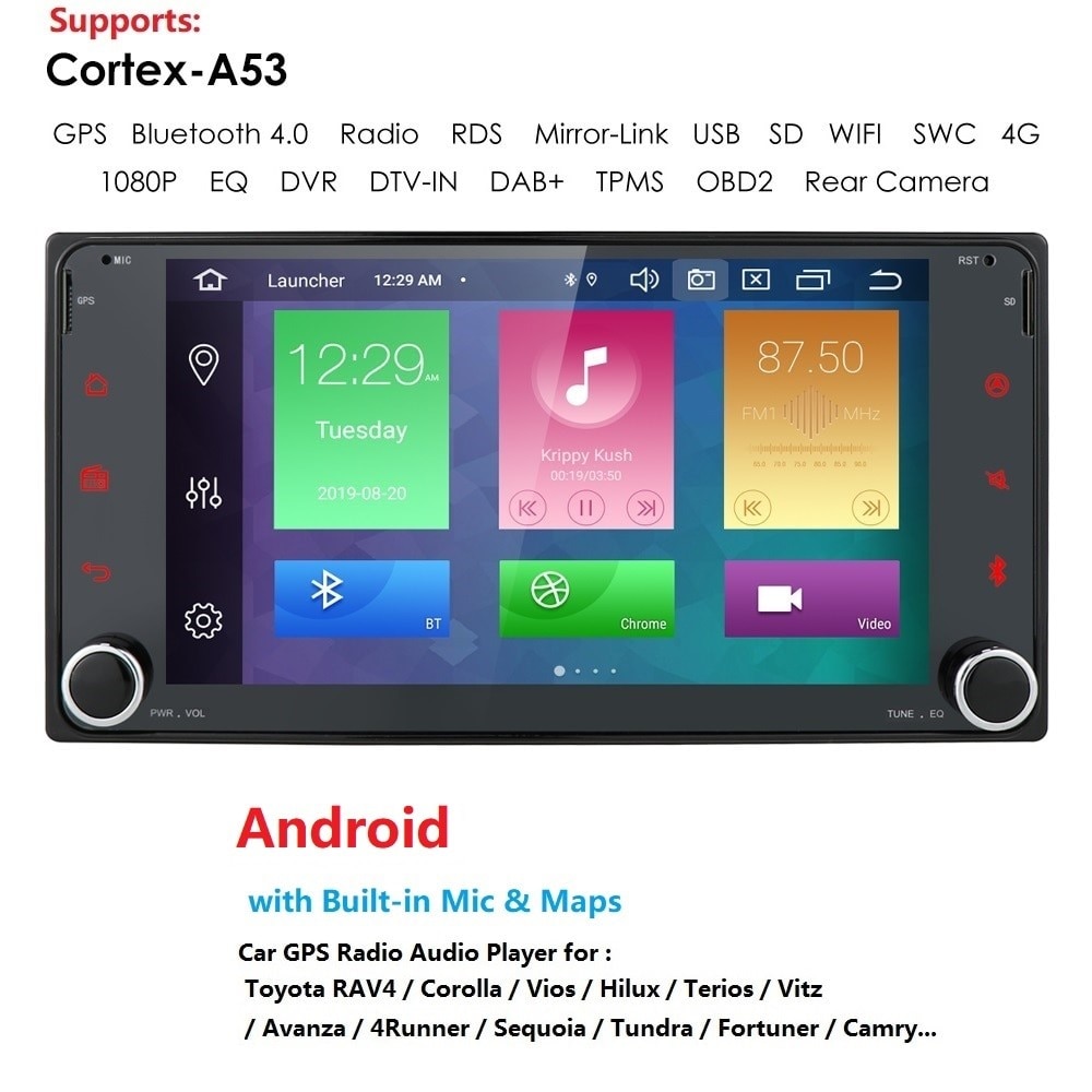 Мултимедия с навигация ZT, за Toyota Rav4, Corolla, Vios, Hilux, Terios ...