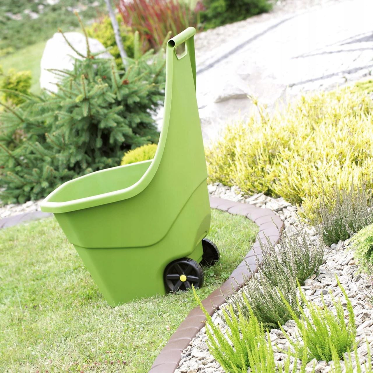 Roaba de gradina, plastic, verde, 55 L, Load & GO - eMAG.ro