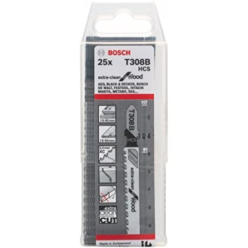Bosch T308B Extraclean for Wood 25 darabos dekopír fűrészlap készlet ...