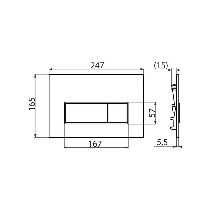 AlcaPLAST M570 WC öblítő nyomógomb beépített tartályhoz, fehér - eMAG.hu