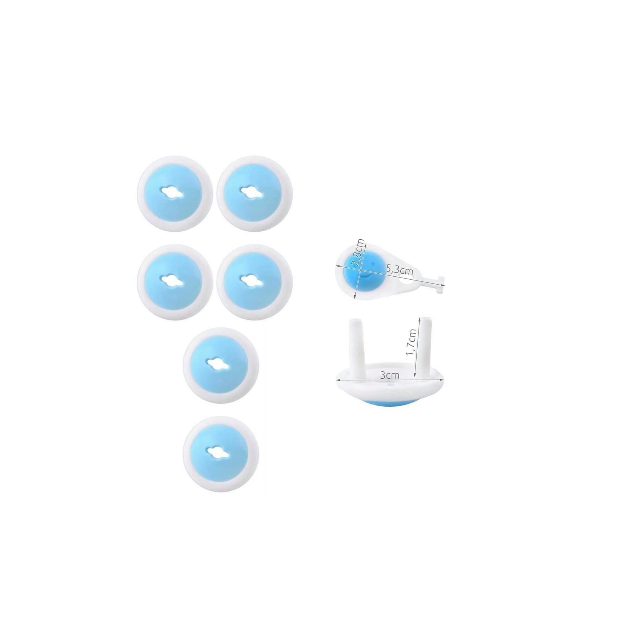 Set 6 bucati protectie prize pentru bebelusi, Iso trade, alb-albastru ...