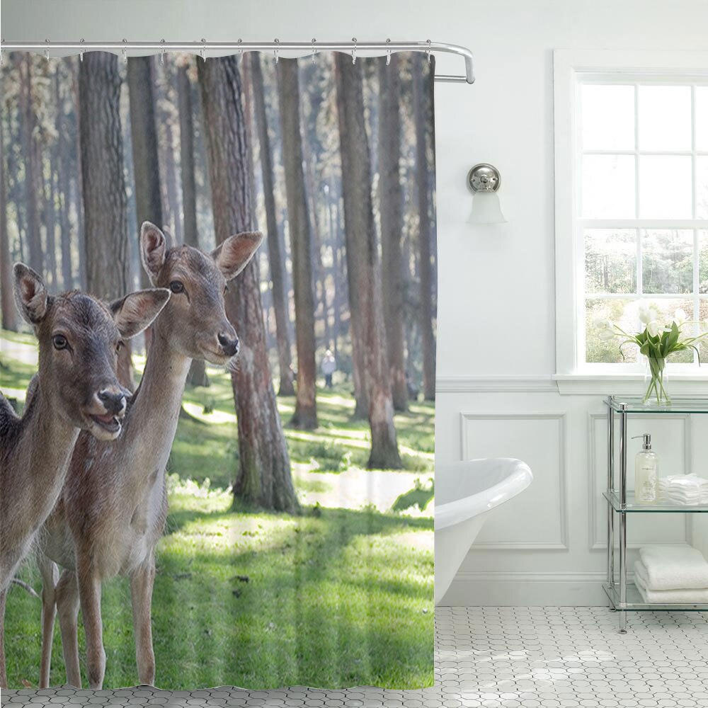 Perdea Dus Cada pentru Baie Art Factory, Pui de caprioara in padure ...