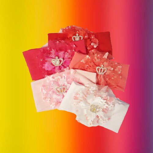 Set 5 bentite late cu coronita, Alb / Roz, 36-40 cm, 0-6 luni - eMAG.ro