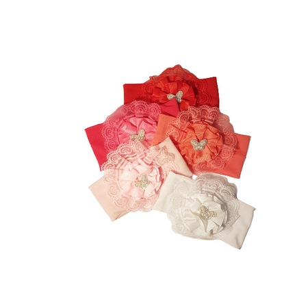 Set 5 bentite late cu fluturas, Alb / Roz, 36-40 cm, 0-6 luni - eMAG.ro