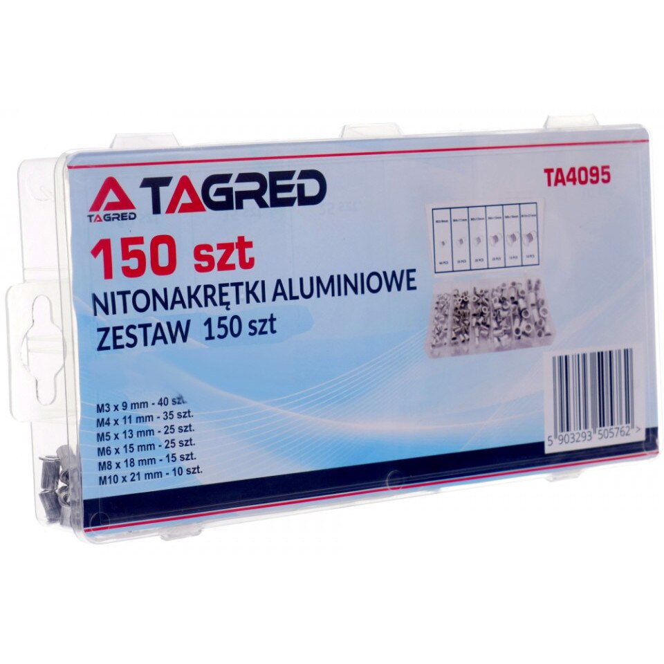 Piulite nituri din aluminiu M3 M4 M5 M6 M8 M10 150 buc. TA4095 - eMAG.ro