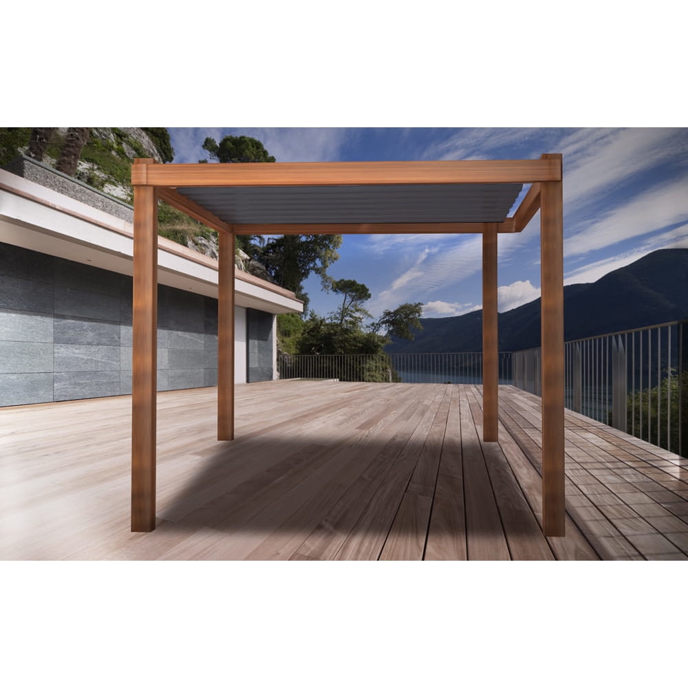 Copertina de gradina, SunShade, acoperis culisant, gri, 1 m² - eMAG.ro