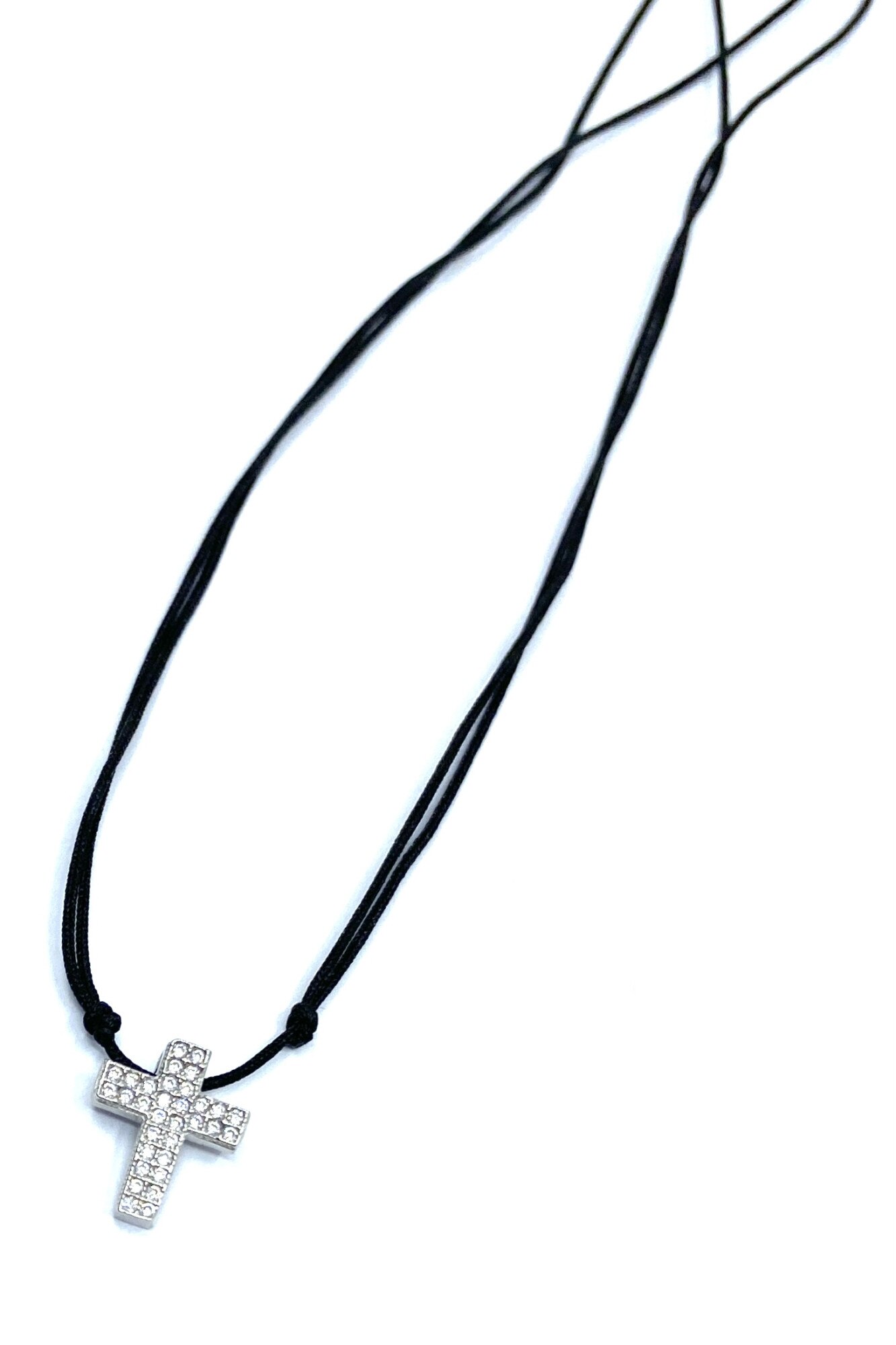 Colier cruce Dinuzete, argint 925, zirconiu alb/argintiu - eMAG.ro