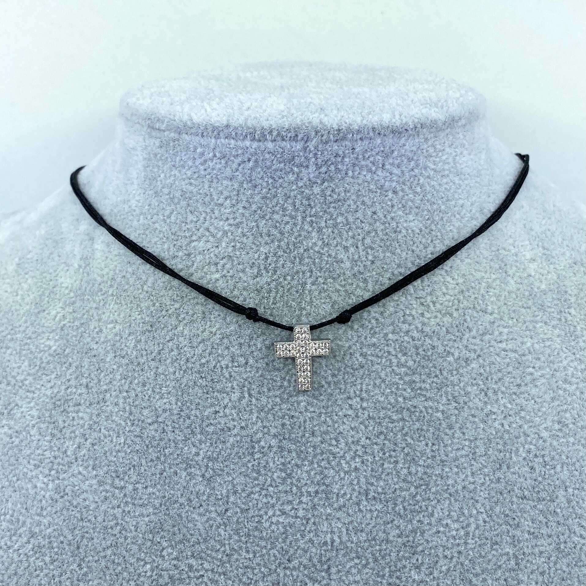 Colier cruce Dinuzete, argint 925, zirconiu alb/argintiu - eMAG.ro