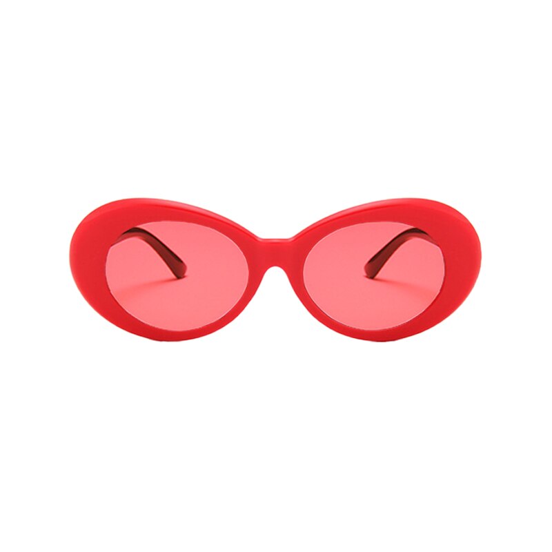 Ochelari de soare Retro Red Oval cu rame groase, rosu - eMAG.ro