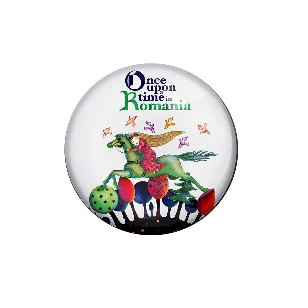 Set 6 magneti din sticla, 3 cm buc, inspiratie folclorul romanesc ...