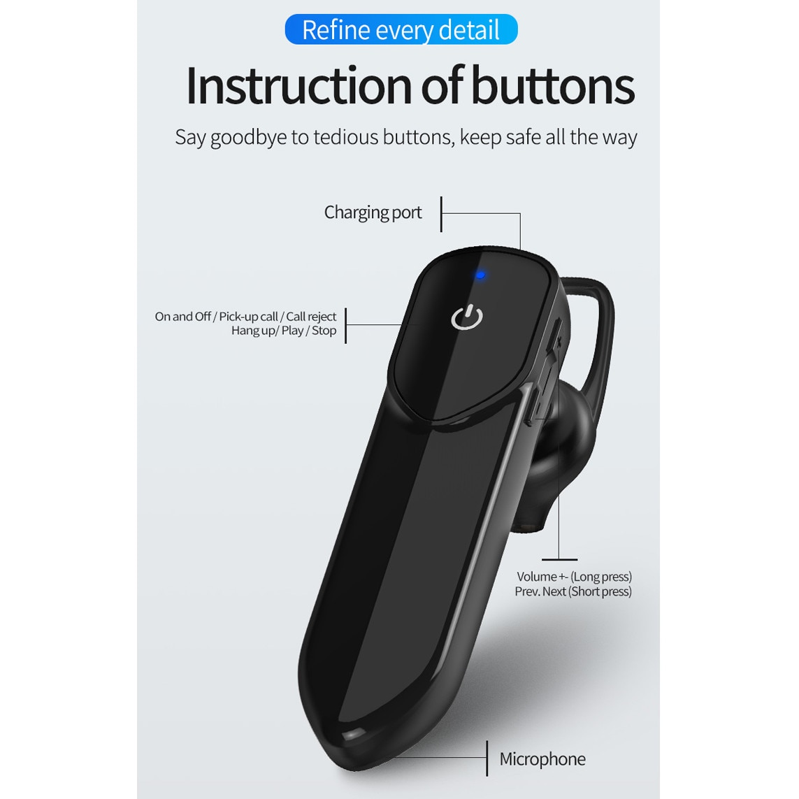 Casca Bluetooth 5.0 wireless Tanat ®VISION ,36 ore vorbit, HD voice ...