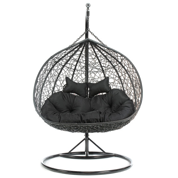 Balansoar dublu Big, culoare negru, perna neagra - eMAG.ro