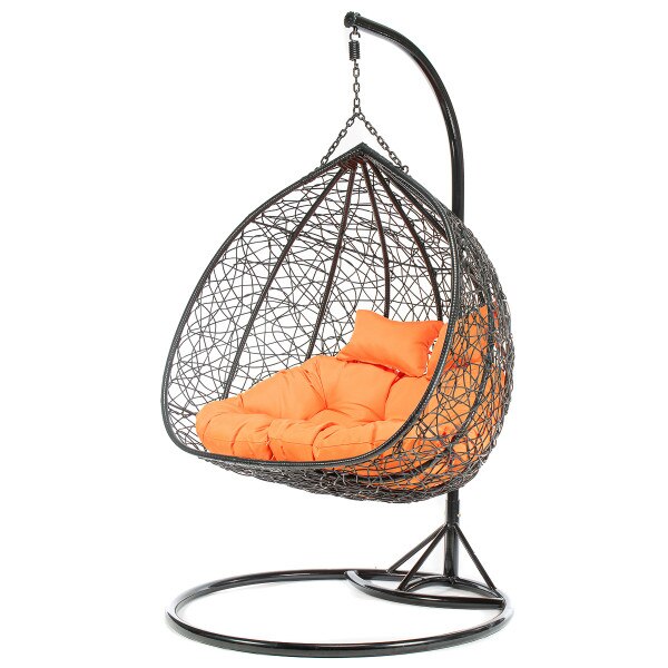 Balansoar dublu Big, culoare negru, perna orange - eMAG.ro