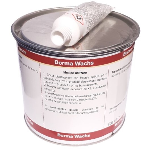 Chit bicomponent pe baza de solvent pentru lemn, Borma Wachs, 750 grame ...