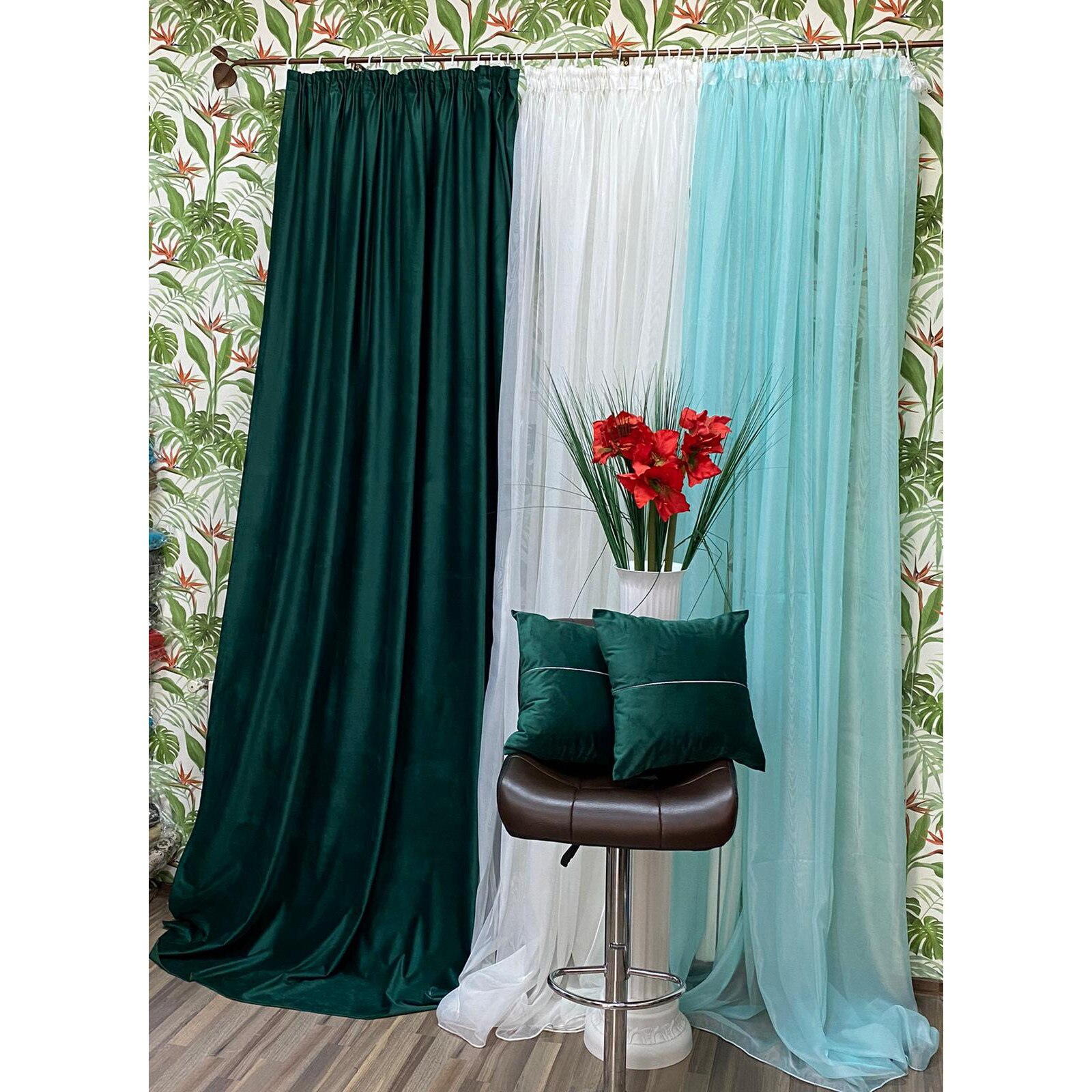 Set draperii "Verde Sacramento", colectia "Velvet by LIZ LINE ...