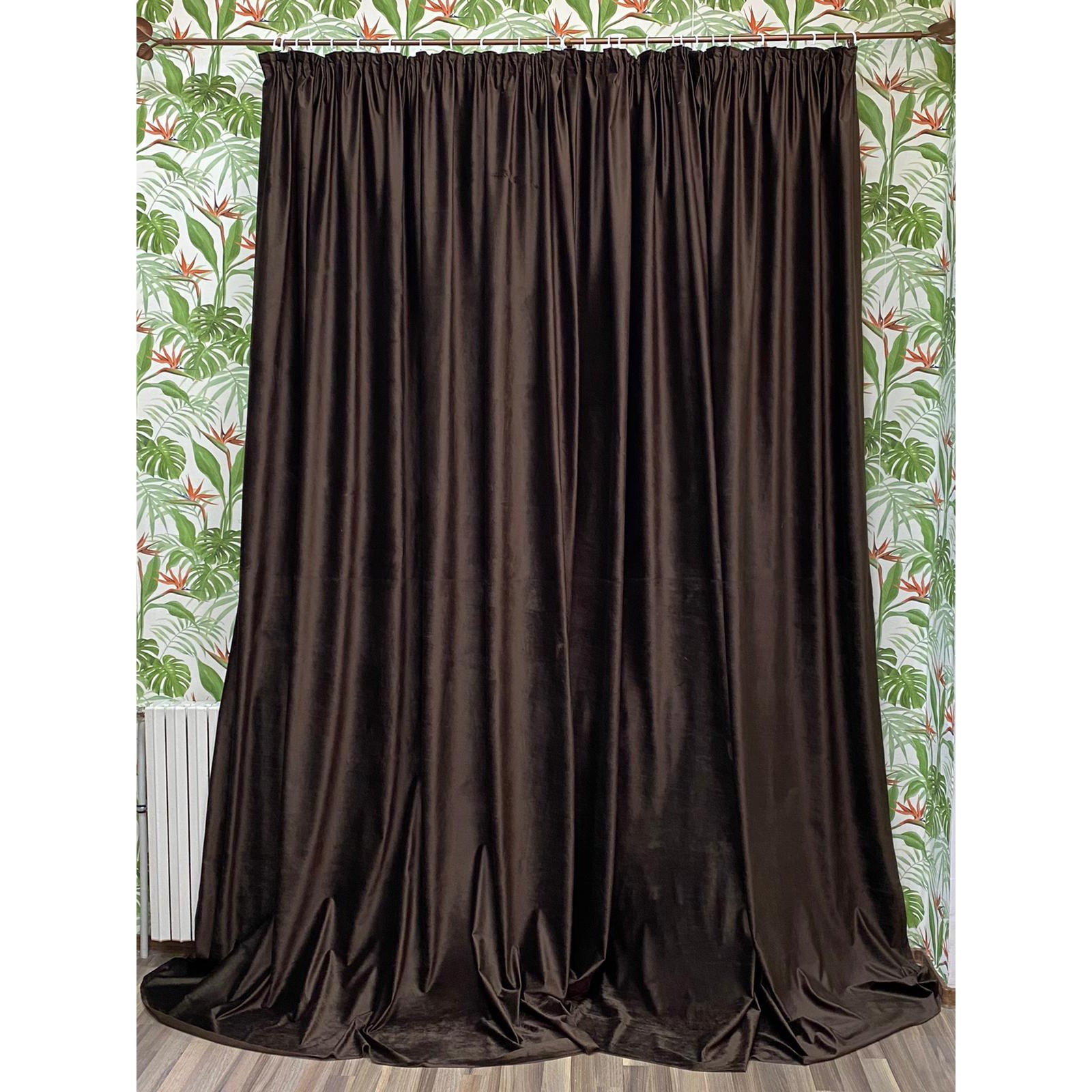 Set draperii catifea, culoare wenge, din colectia "Velvet by Liz Line ...