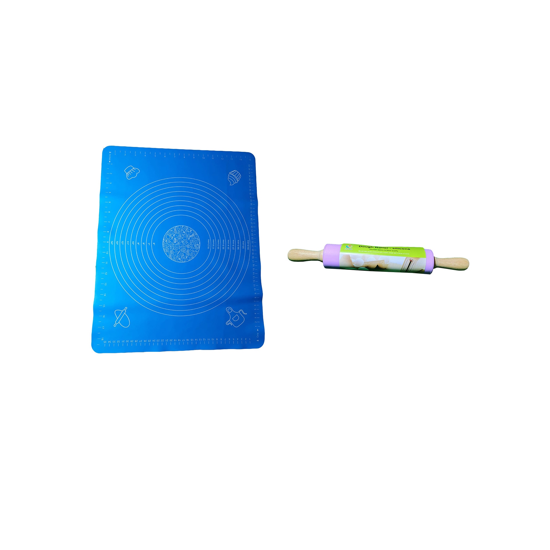 Set plansa pentru Aluat din Silicon 50x70 cm si Sucitor pentru Aluat ...