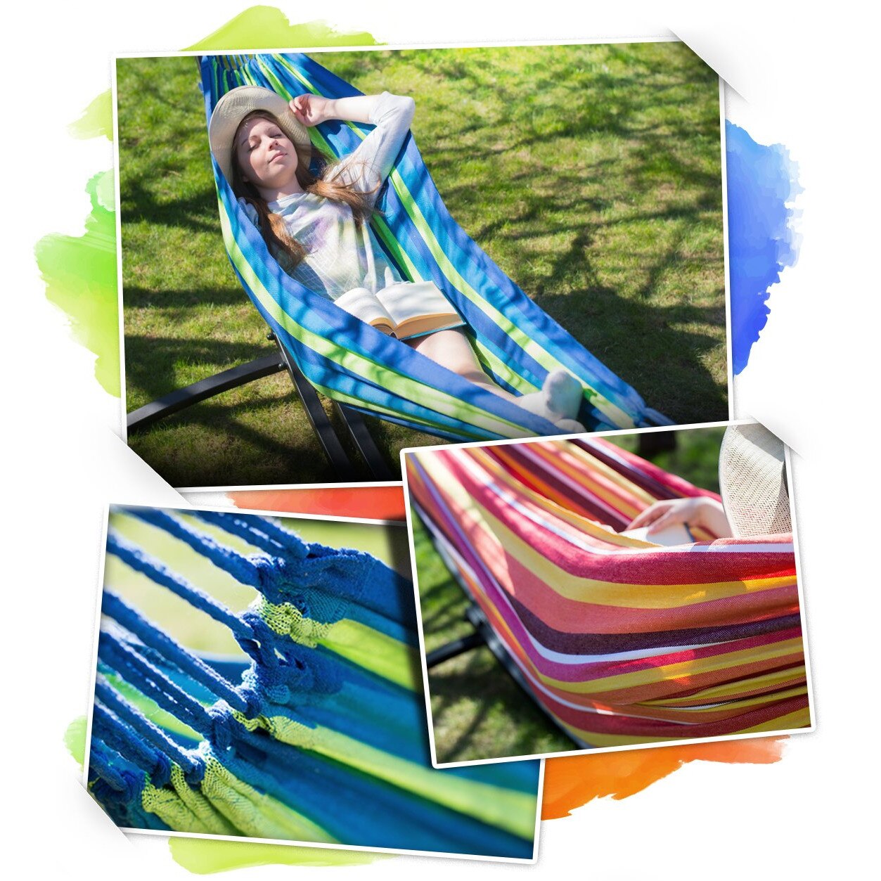 Hamac de Gradina, KinderVibe, Pentru o Persoana, Solid, cu Sac Pentru ...