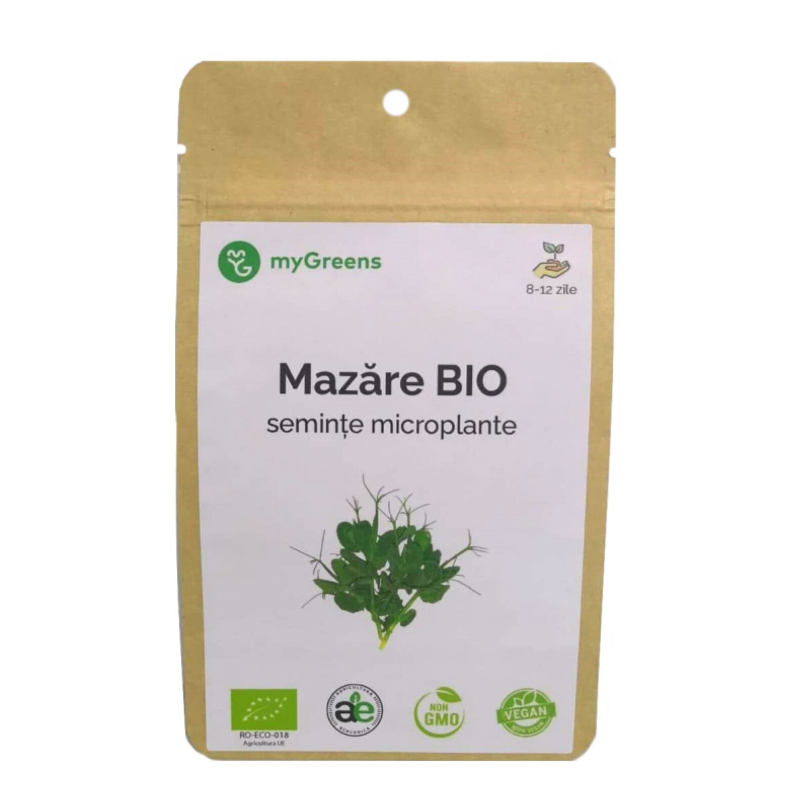 Seminte microplante de Mazare BIO, myGreens, vegan, 200 g - eMAG.ro