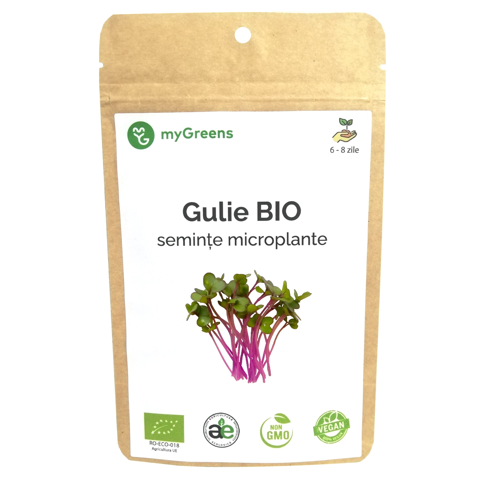 Seminte microplante de Gulie Purpurie BIO, myGreens, vegan, 100 g - eMAG.ro