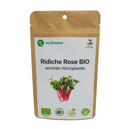 Seminte microplante de Ridiche Rose BIO, myGreens, vegan, 100 g - eMAG.ro