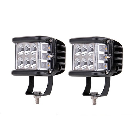 Set 2 proiectoare led bicolor, alb si galben stroboscop, 45W, lumina ...