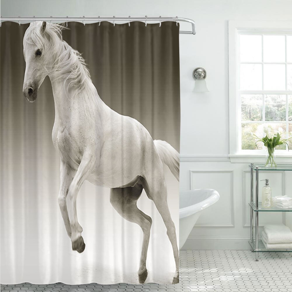 Perdea Dus Cada pentru Baie Art Factory, Cal alb, 150 x 200 cm - eMAG.ro