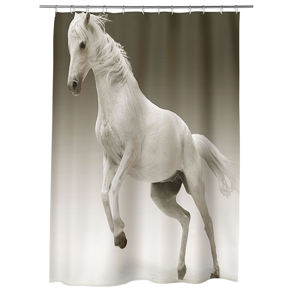 Perdea Dus Cada pentru Baie Art Factory, Cal alb, 150 x 200 cm - eMAG.ro