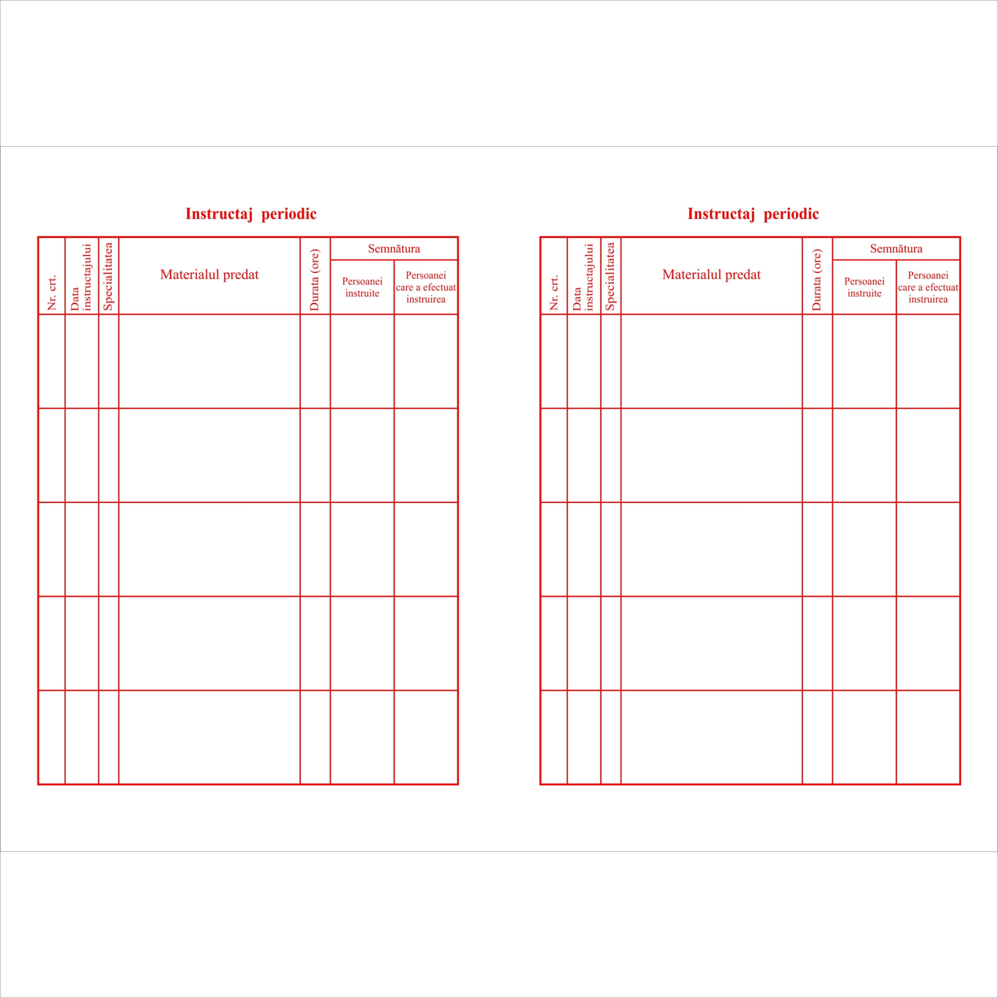 Set 50 bucati Fise individuale de instructaj in domeniul situatiilor de ...