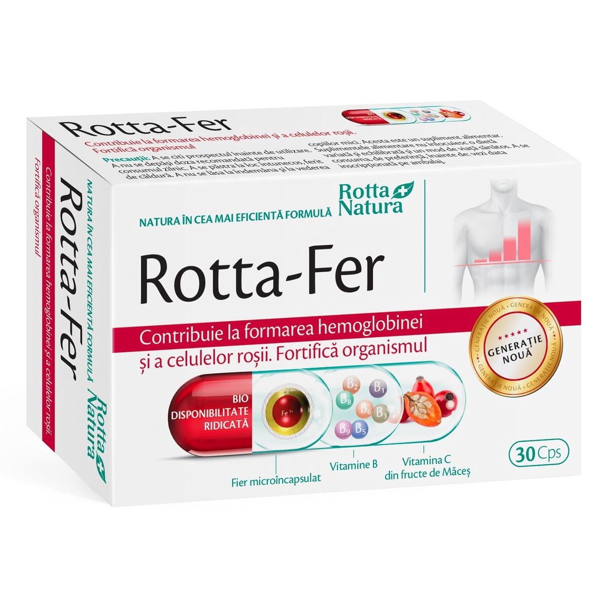 Supliment alimentar Rotta-Fer, Rotta Natura, Fier 15 mg + Vit C si ...