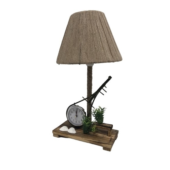 Veioza cu ceas in stil rustic, 36 cm - eMAG.ro