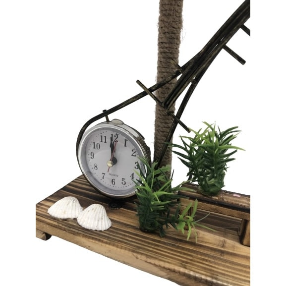 Veioza cu ceas in stil rustic, 36 cm - eMAG.ro