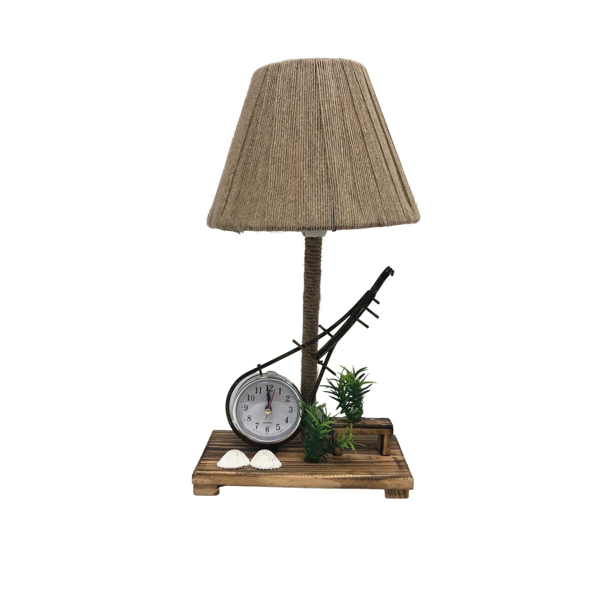 Veioza cu ceas in stil rustic, 36 cm - eMAG.ro