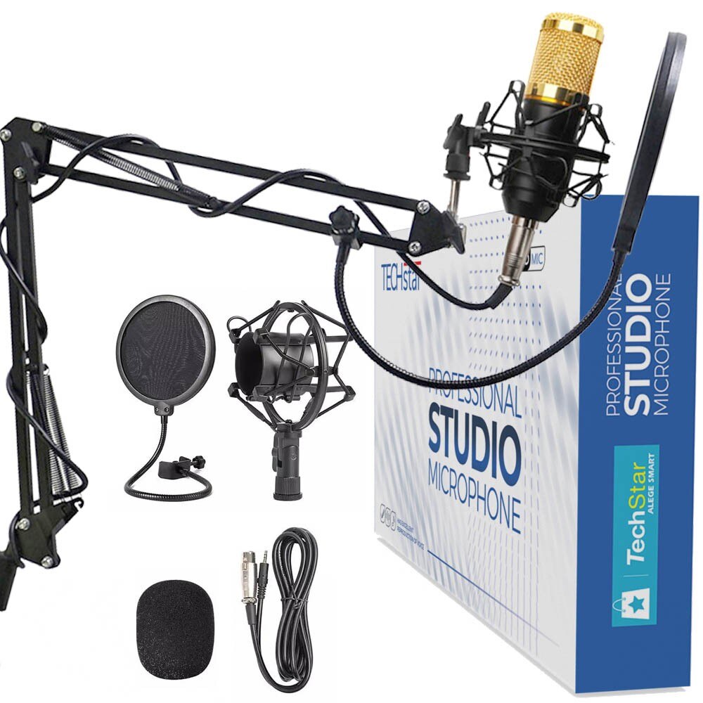 Microfon Profesional de Studio, Techstar® BM800 Condenser, Stand Inclus ...
