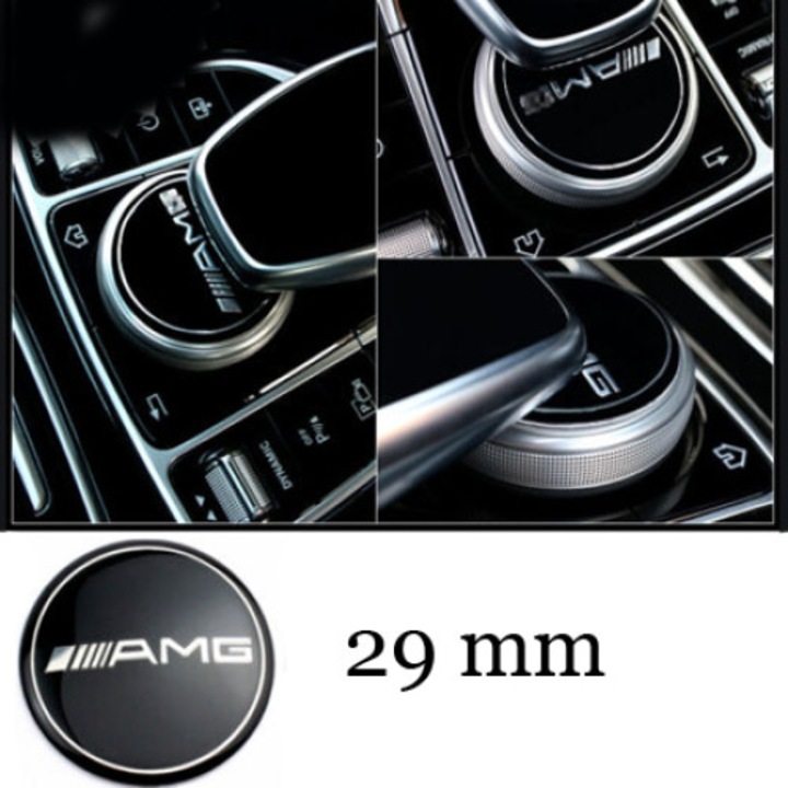 Emblema AMG, pentru buton multimedia Mercedes, 29mm - eMAG.ro